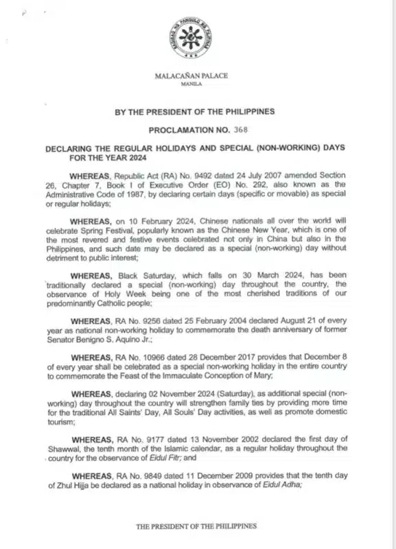 2024 Holidays Philippines Proclamation - Nolie Angelita 2024 Holidays Philippines Proclamation - Nolie Angelita